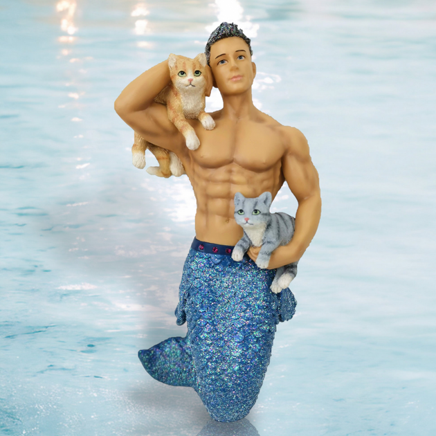 December Diamonds Pet the Puss Merman Ornament | The Holiday Shoppe